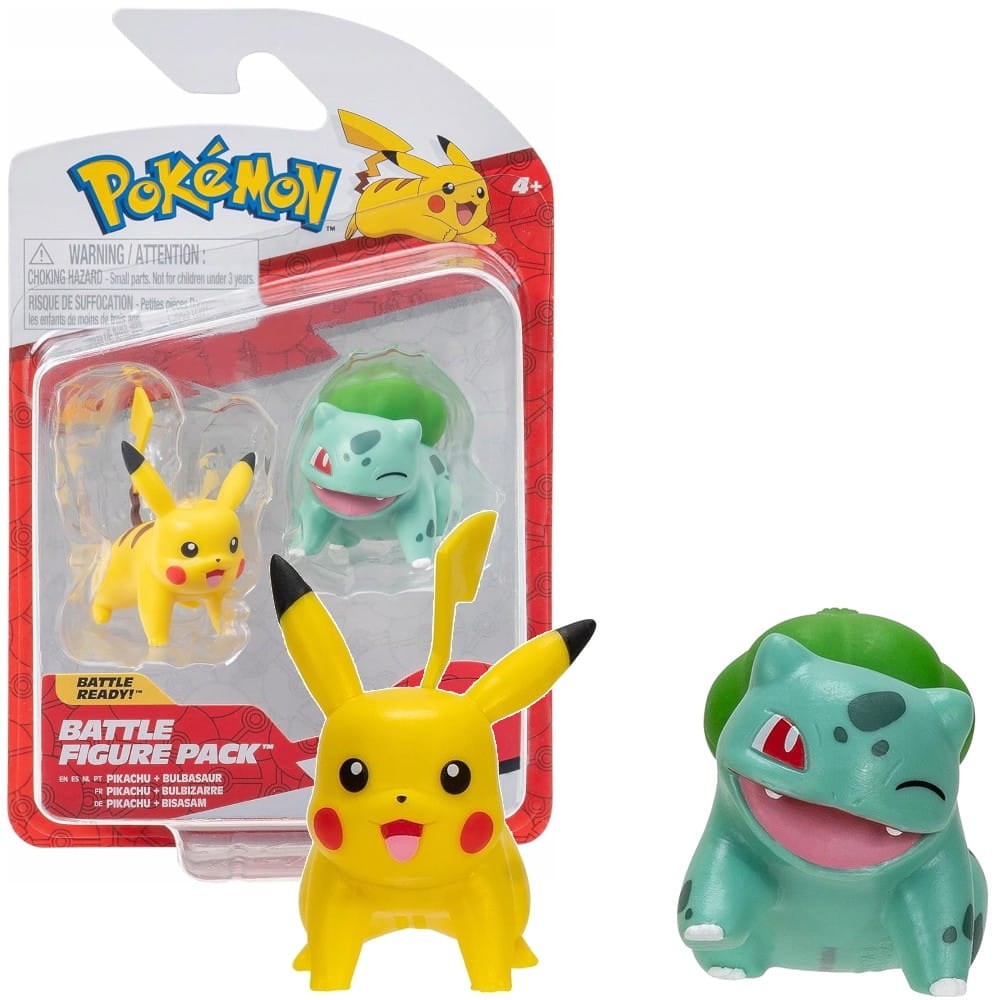 Pokemon Kampfigur Første Partner Bulbasaur & Pikachu | Pokemon - Lekia.no