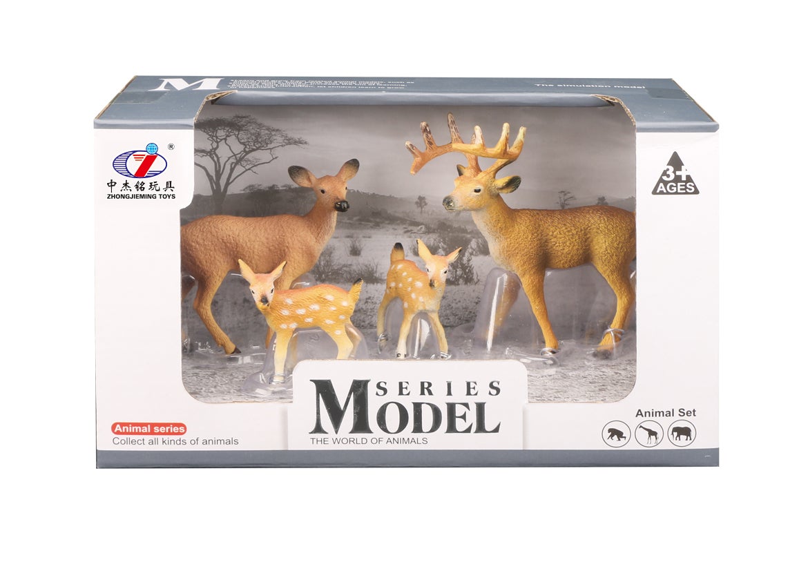 Animal Life - Hjortfamilie 4 stk - Lekia.no